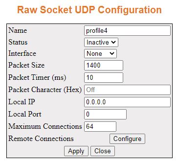 Serial Profile Configuration